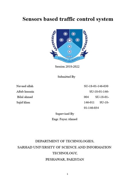 Sensors Based Traffic Control System Pdf Traffic Light Traffic