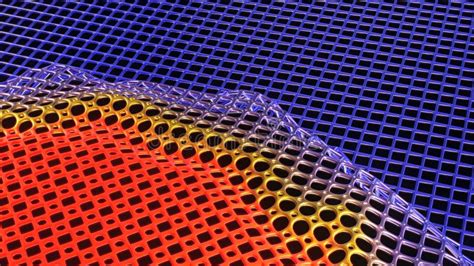 Perforated Metallic Surface Showcasing Dynamic Transition From Vibrant Red Through Golden Yellow