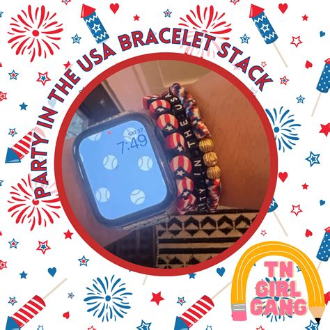 Party In The Usa Bracelets Fourth Of July Bracelet Stack Red White