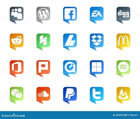 20 Social Media Speech Bubble Style Logo Like Delicious Plurk Reddit