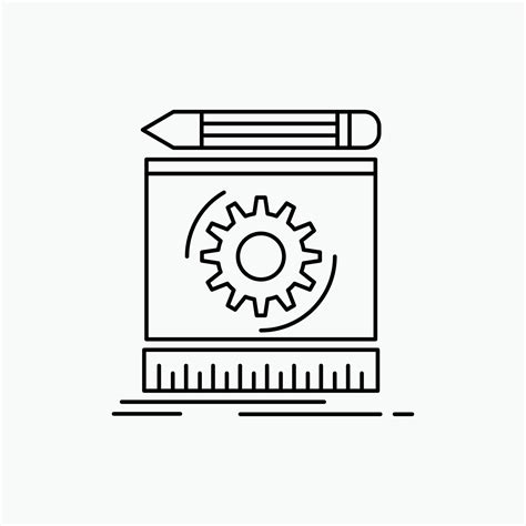 Draft Engineering Process Prototype Prototyping Line Icon Vector Isolated Illustration