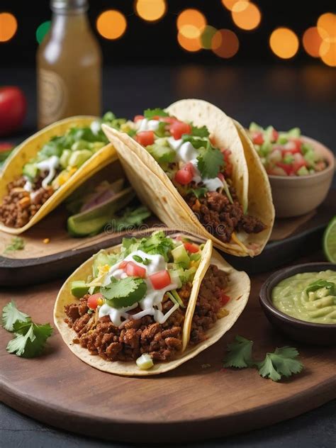 Photograph Of Happy Cinco De Mayo Tacos Generative Ai Stock