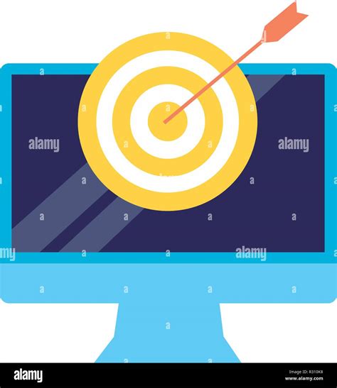 Computer Target Search Engine Optimization Vector Illustration Stock