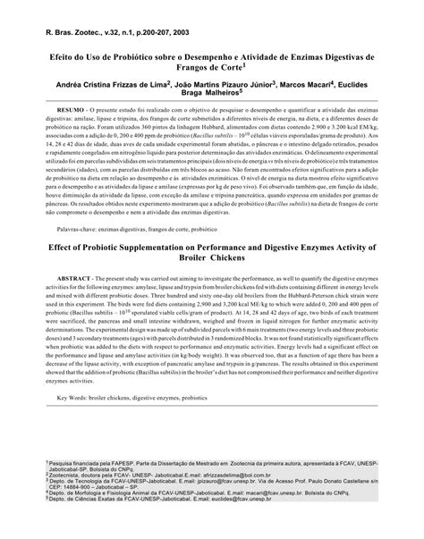 Pdf Effect Of Probiotic Supplementation On Performance And Digestive Enzymes Activity Of