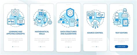 Program Development Skills Blue Onboarding Mobile App Screen