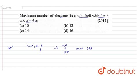 Number Of Electrons In Each Shell