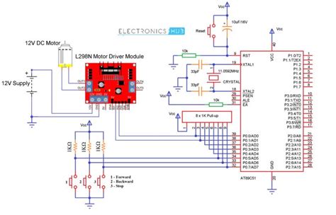 interfacing dc motor with 8051 microcontroller using l293d