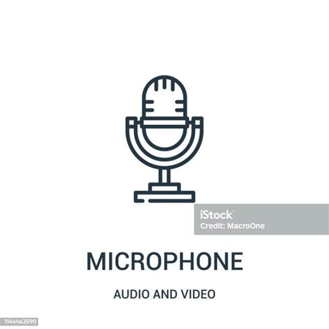 오디오 및 비디오 컬렉션에서 마이크 아이콘 벡터입니다 얇은 라인 마이크 개요 아이콘 벡터 일러스트 레이 션입니다 0명에 대한 스톡 벡터 아트 및 기타 이미지 Istock