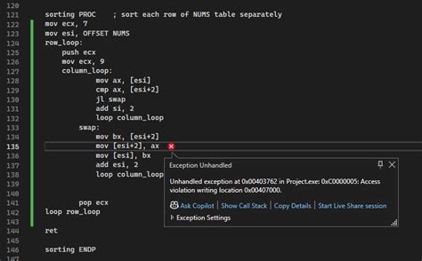Solved I Am Getting An Access Violation Error In MASM When Chegg Com