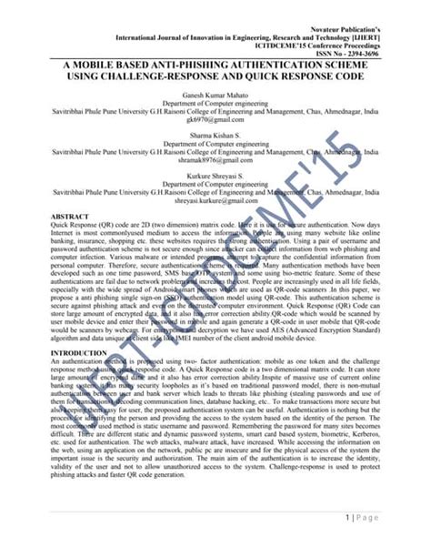 E Authenication System Using Qr Code And Otp Pdf