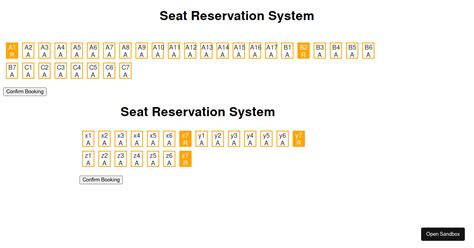 React Seat Booking Codesandbox