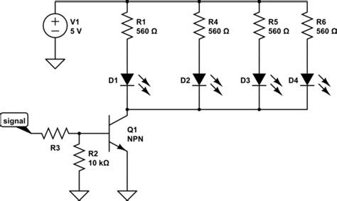 Activation Of Multiple Leds With One Or Several Transistors