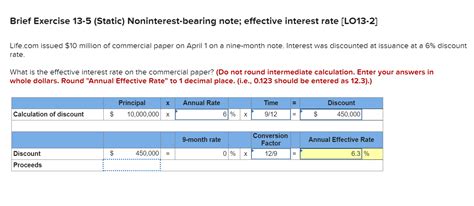 Solved Brief Exercise 13 5 Static Noninterest Bearing Chegg Com
