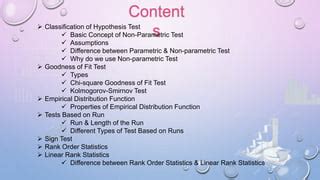 Basic Concepts Of Non Parametric Methods Statistics PPT