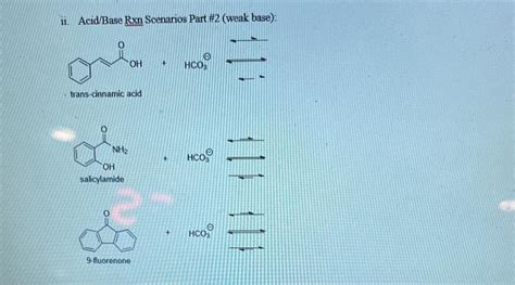 Solved Ii Acid Base Rxn Scenarios Part Weak Base Chegg Com