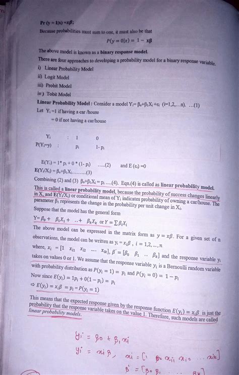 SOLUTION Binary Response Model Dummy Dependant Variable Model Linear