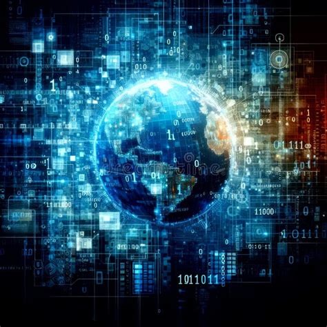 Digital Abstract Technology Background With The Globe Of Earth Stock Illustration Illustration