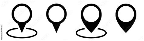 Map Marker Pointer Icon Set Marker Map Icons Symbol Pointer Map GPS Location Black Map