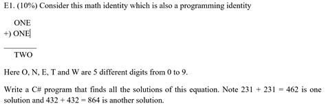 Get Answer E1 10 Consider This Math Identity Which Is Also A