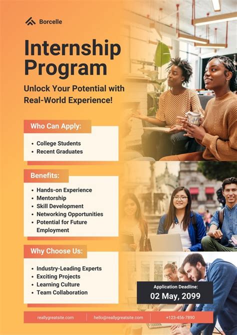 Free And Customizable Internship Templates