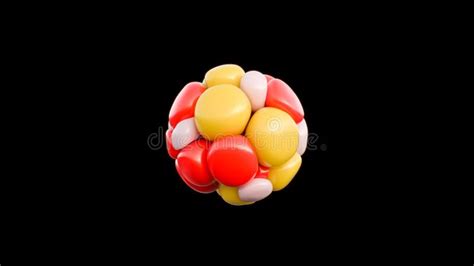 A 3d Model Representing A Vibrant And Colorful Atomic Structure For