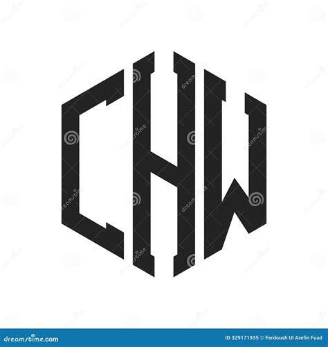 Chw Logo Design Initial Letter Chw Monogram Logo Using Hexagon Shape Stock Illustration