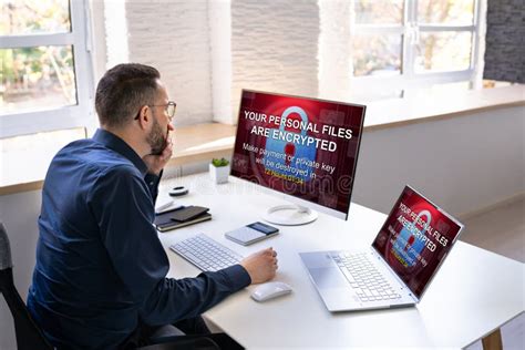 Ransomware Cyber Attack Showing Personal Files Encrypted Stock Image Image Of Hacker