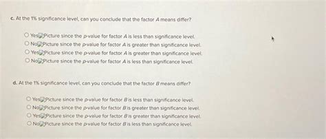 Solved A Two Way ANOVA Experiment With Interaction Was Chegg Com
