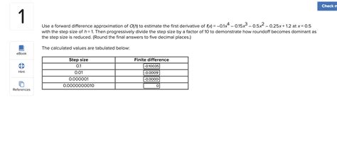 Solved Check N Use A Forward Difference Approximation Of Chegg