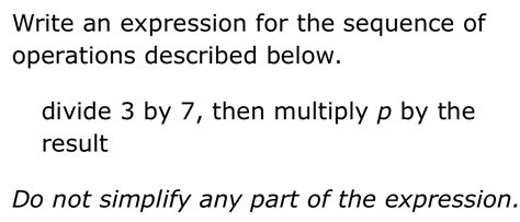 Solved Write An Expression For The Sequence Of Operations Described