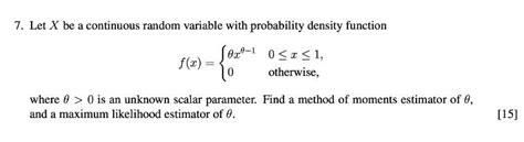 Solved 7 Let X Be A Continuous Random Variable With