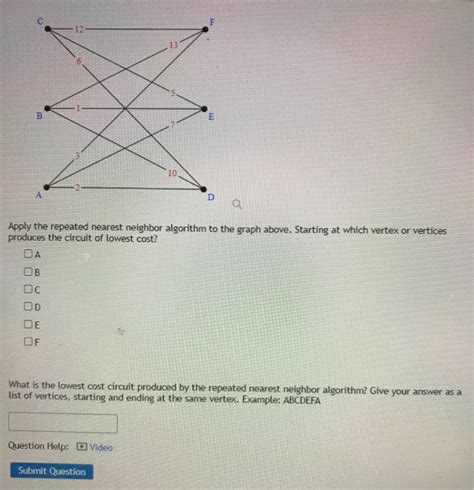 Solved C 13 B E 10 D Q Apply The Repeated Nearest Neighbor