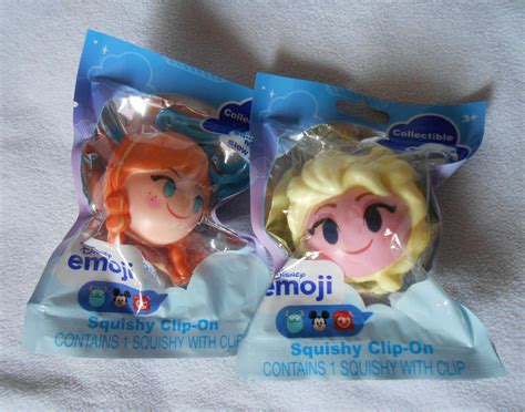 Disney Emoji Frozen Elsa And Anna Squishy Clip On Collectible Squishy