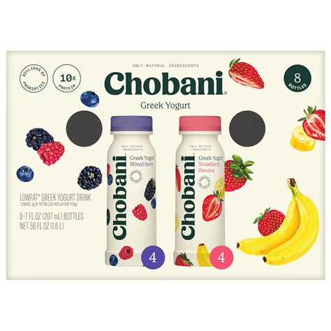 Chobani Yogurt Drink Greek Lowfat Mixed Berrystrawberry Banana 7 Fl Oz Delivery Or Pickup
