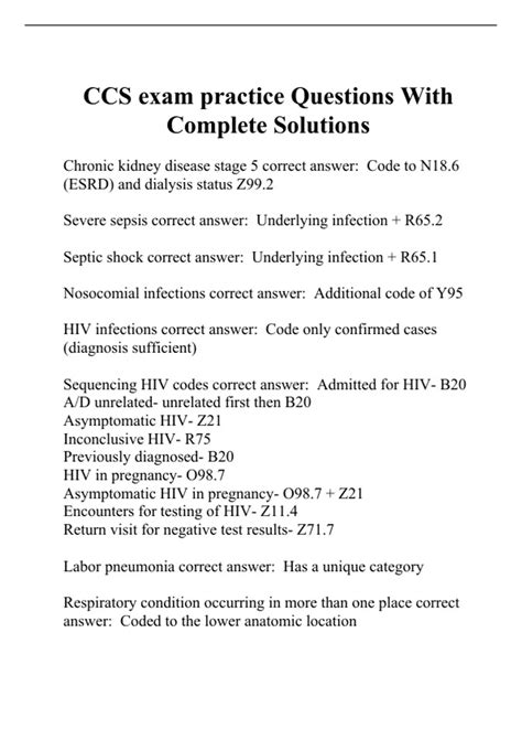 Ccs Exam Practice Questions With Complete Solutions Ccs Stuvia Us