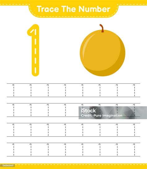 숫자를 추적합니다 허니 멜론으로 숫자를 추적 교육 어린이 게임 인쇄 워크 시트 벡터 일러스트레이션 0명에 대한 스톡 벡터 아트 및 기타 이미지 Istock