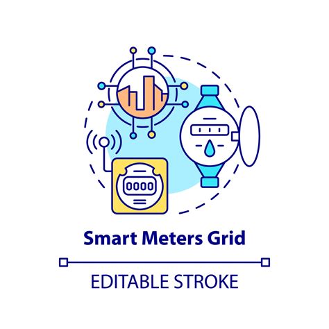 Smart Meters Grid Concept Icon 3303371 Vector Art At Vecteezy