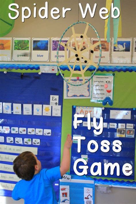 Spider Web Fly Toss Game In Prek Lauras Lily Pad Spiders Preschool