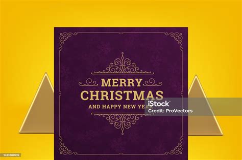 메리 크리스마스 겨울 휴가 축하 보라색 빈티지 인사말 카드 로얄 골동품 디자인 벡터 겨울에 대한 스톡 벡터 아트 및 기타 이미지 겨울 고급 고풍스런 Istock
