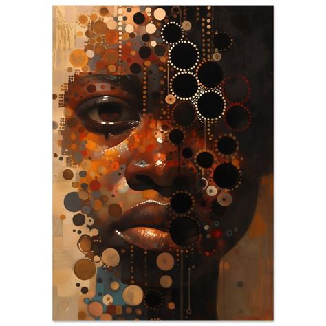 Digital Abstract Melancholic Portrait Contemporary African Inspired Wall Art Physical Print