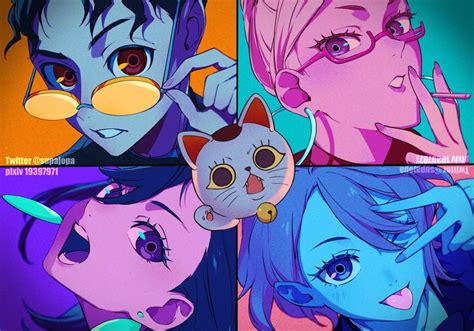 Ayase Momo Takakura Ken Ayase Seiko Turbo Granny And Shiratori Aira Dandadan Drawn By Hua