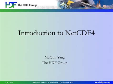 Introduction To Netcdf 4 Ppt
