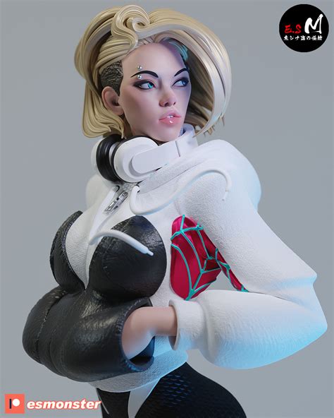🕷️ White Spider Gwen Character By Esm・ 3d File For 3d Printing・cults