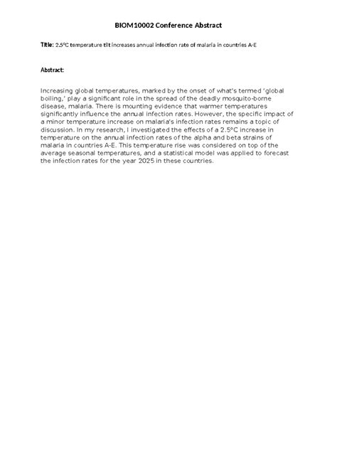 Conference Abstract Biom10002 Conference Abstract Title 2°c