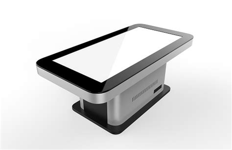 Lcd 터치 스크린 디스플레이 인터랙티브 키오스크 디지털 간판 Hd 화면 터치 디스플레이 키오스크 제품 3d 렌더링 그림입니다