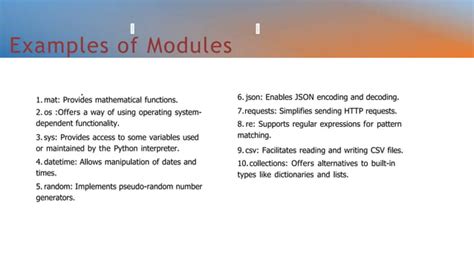 Interesting Presentation On Python Modules And Packages Ppt