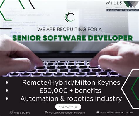 Featured Job Senior Software Developer Wills Consultants