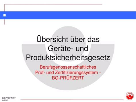 PPT Übersicht über das Geräte und Produktsicherheitsgesetz
