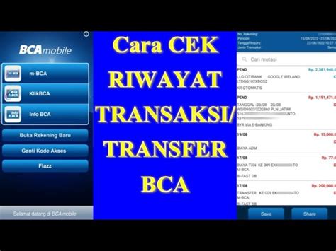 Cara Mudah Dan Cepat Cek Transaksi Bca