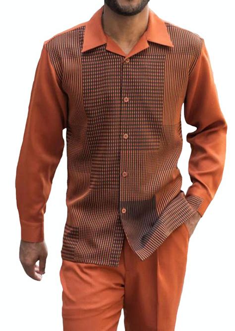 Hopshion Mens 2 Piece Leisure Walking Suits Long Sleeve Retro Party